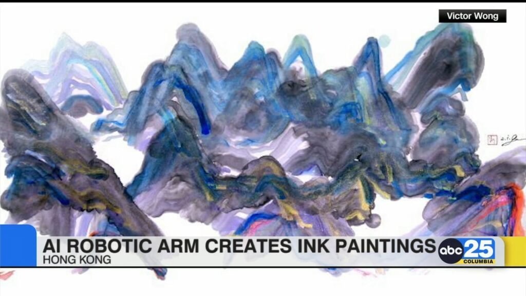 Ai robotic arm creates ink paintings